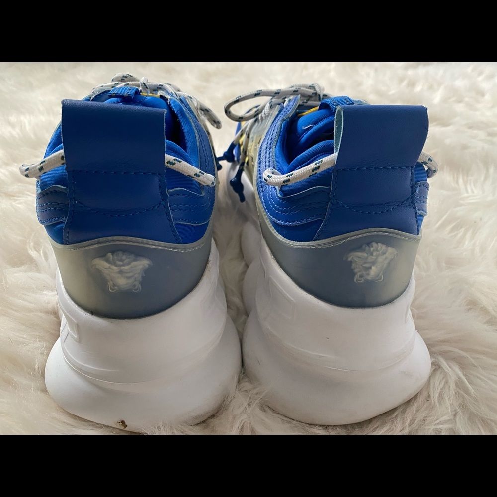 Blue And Yellow Versace Shoes Chain Reactions - Gem